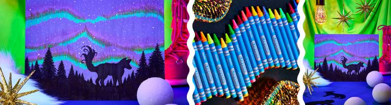Neon Northern Lights Art Lesson Plan